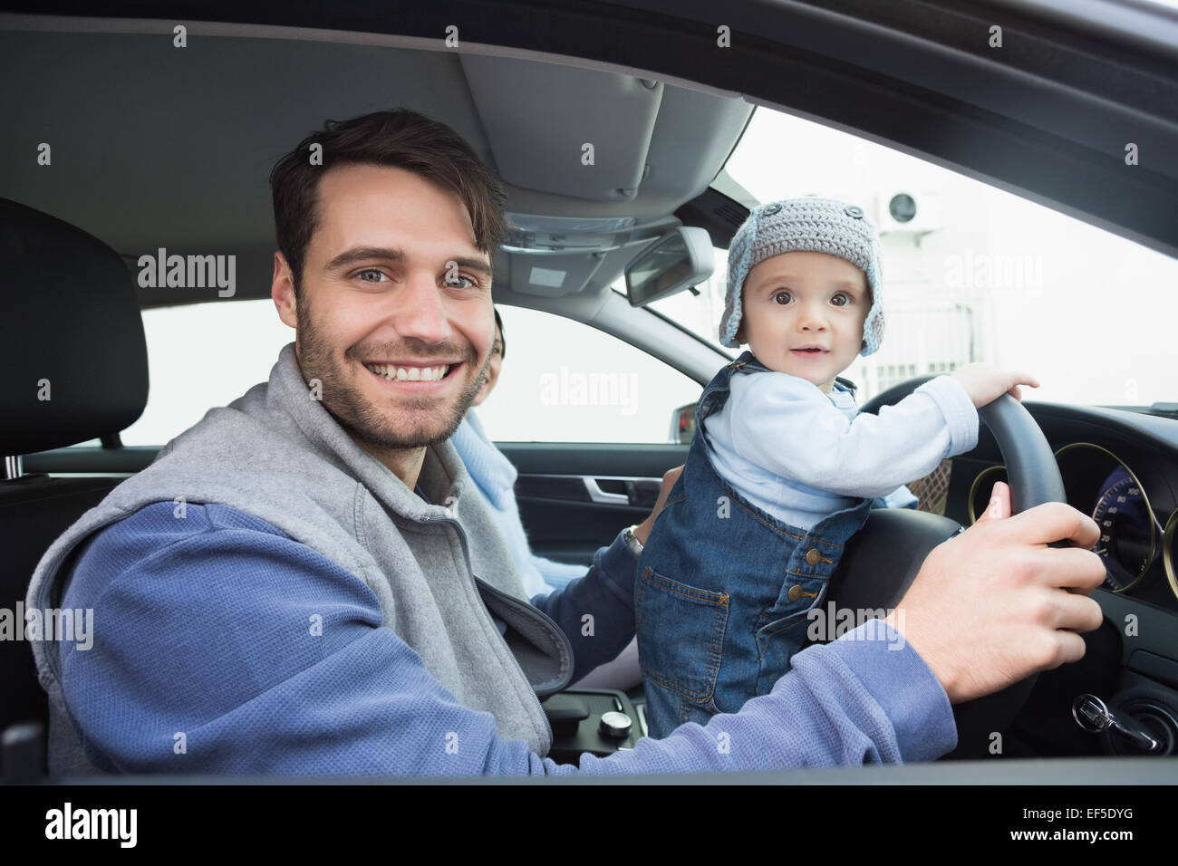 Family Driving In Car