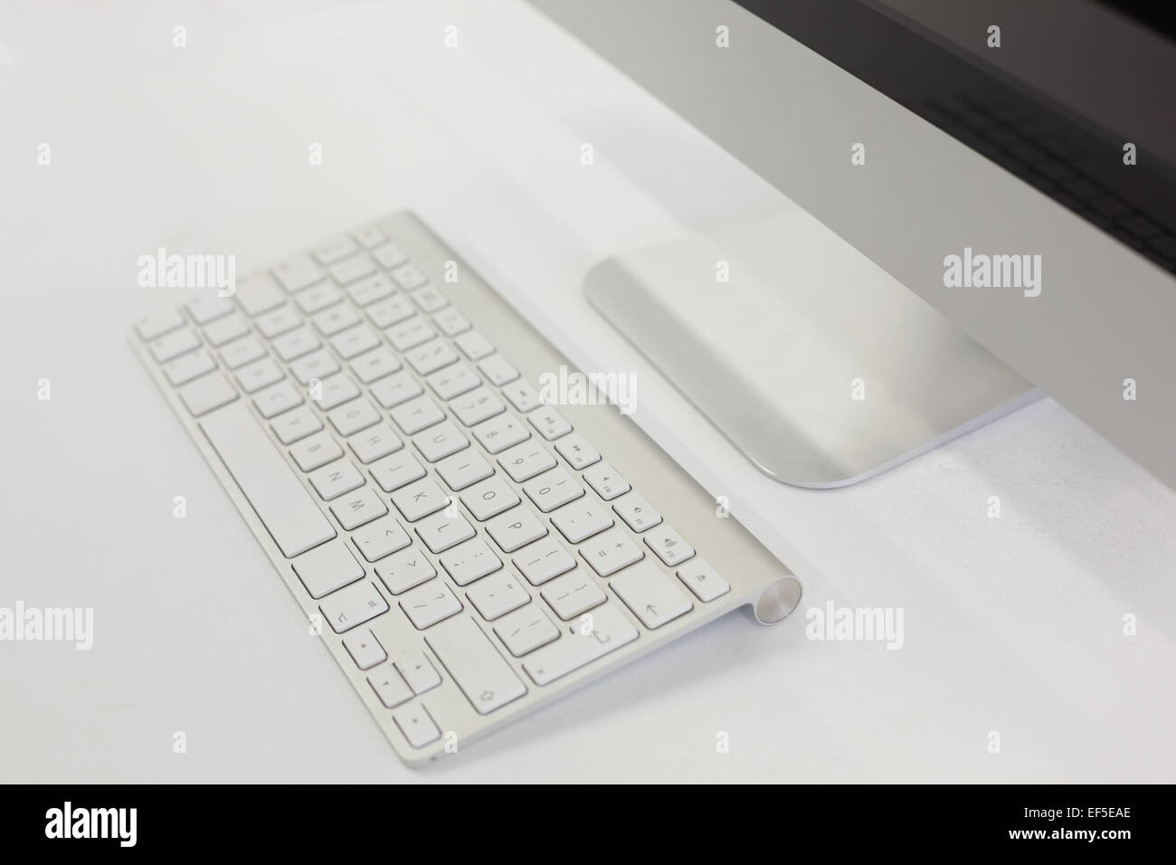 High angle of keyboard and screen Stock Photo - Alamy