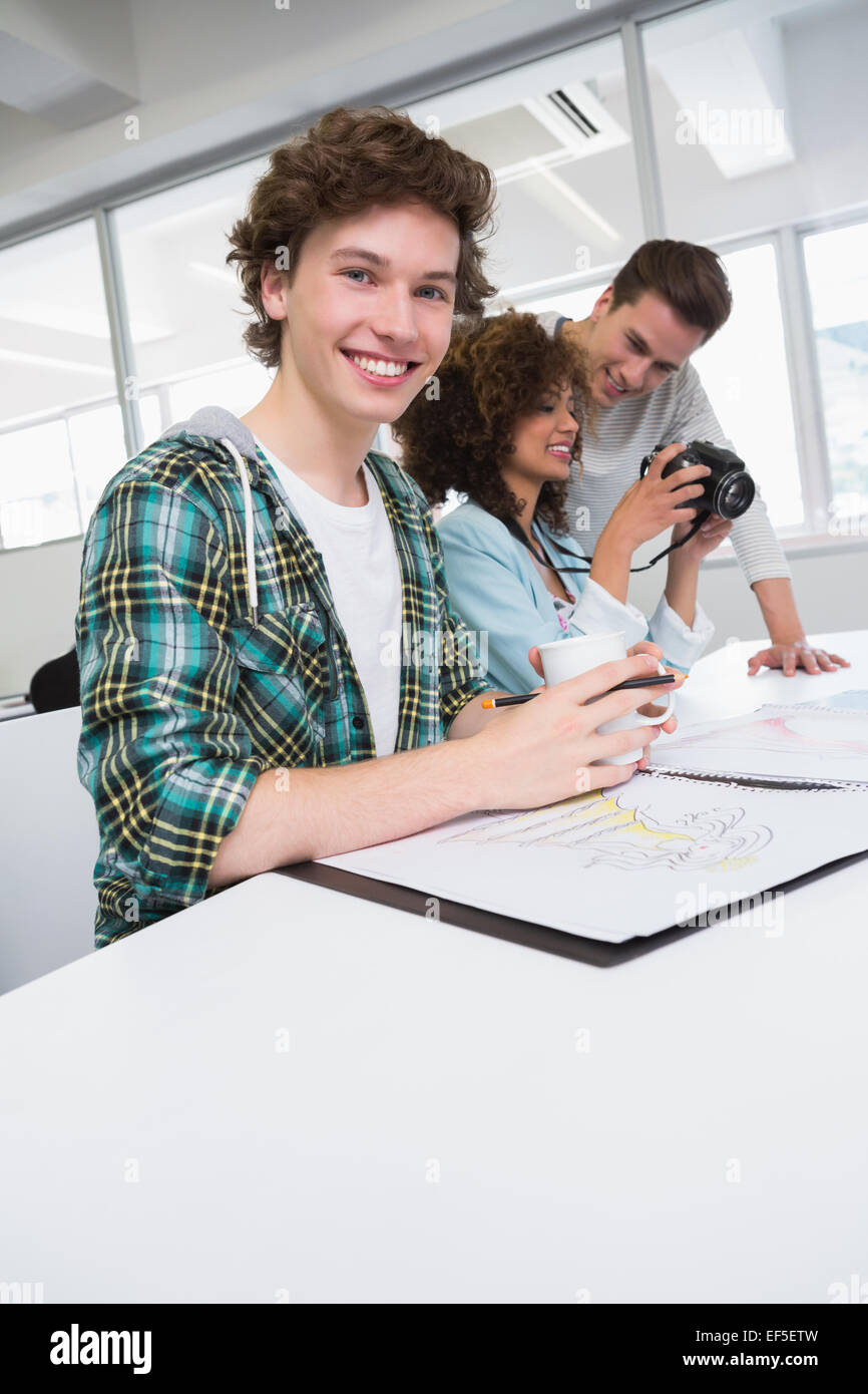 Students working with picture and camera Stock Photo - Alamy