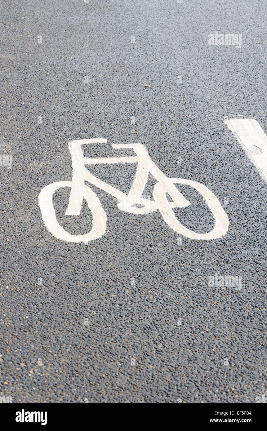Painted cycle lane close up Stock Photo - Alamy