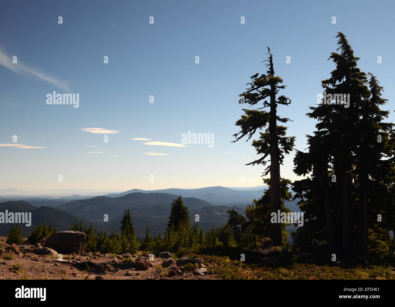 View of the Cascade Mountain Range, from the Timberline Lodge, Oregon ...
