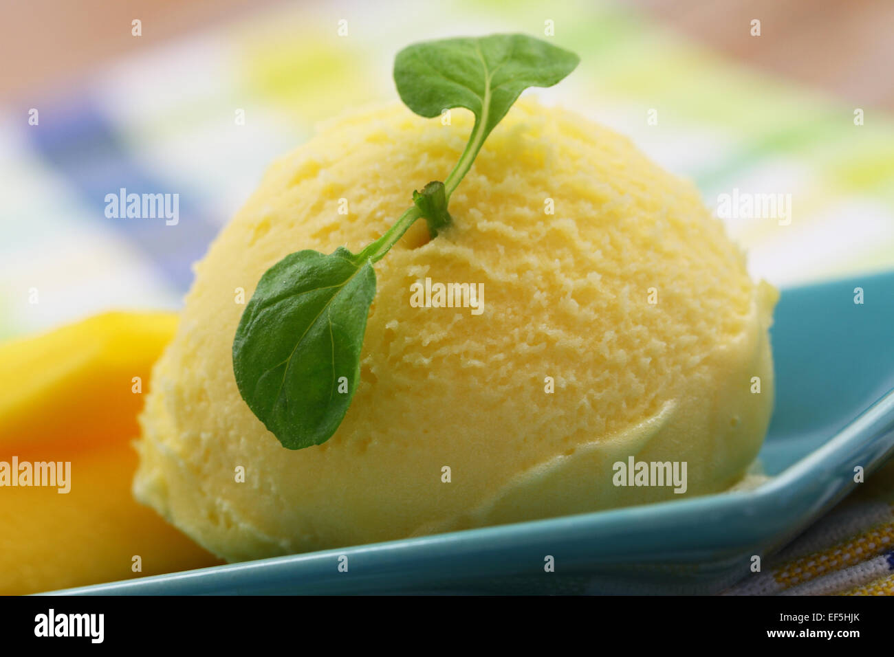 Mango sorbet, closeup Stock Photo - Alamy