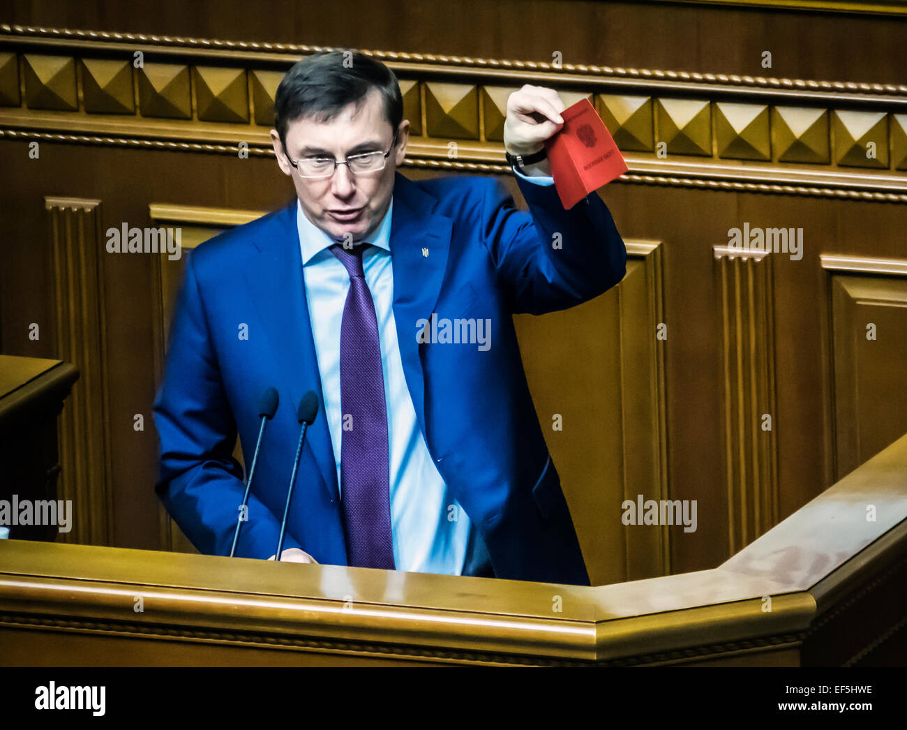 Kiev, Ukraine. 27th Jan, 2015. Yuriy Lutsenko, leader of the Bloc ...