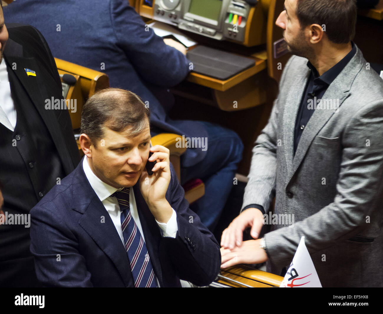 Jan. 27, 2015 - Oleg Lyashko, leader of the Radical Party in the hall ...