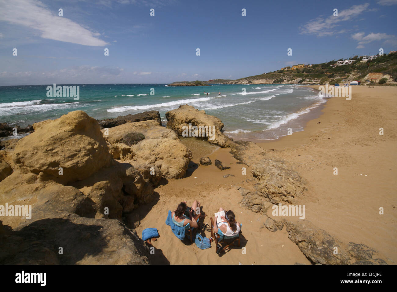 KALATHAS BEACH CRETE GREECE EUROPE 28 April 2014 Stock Photo - Alamy