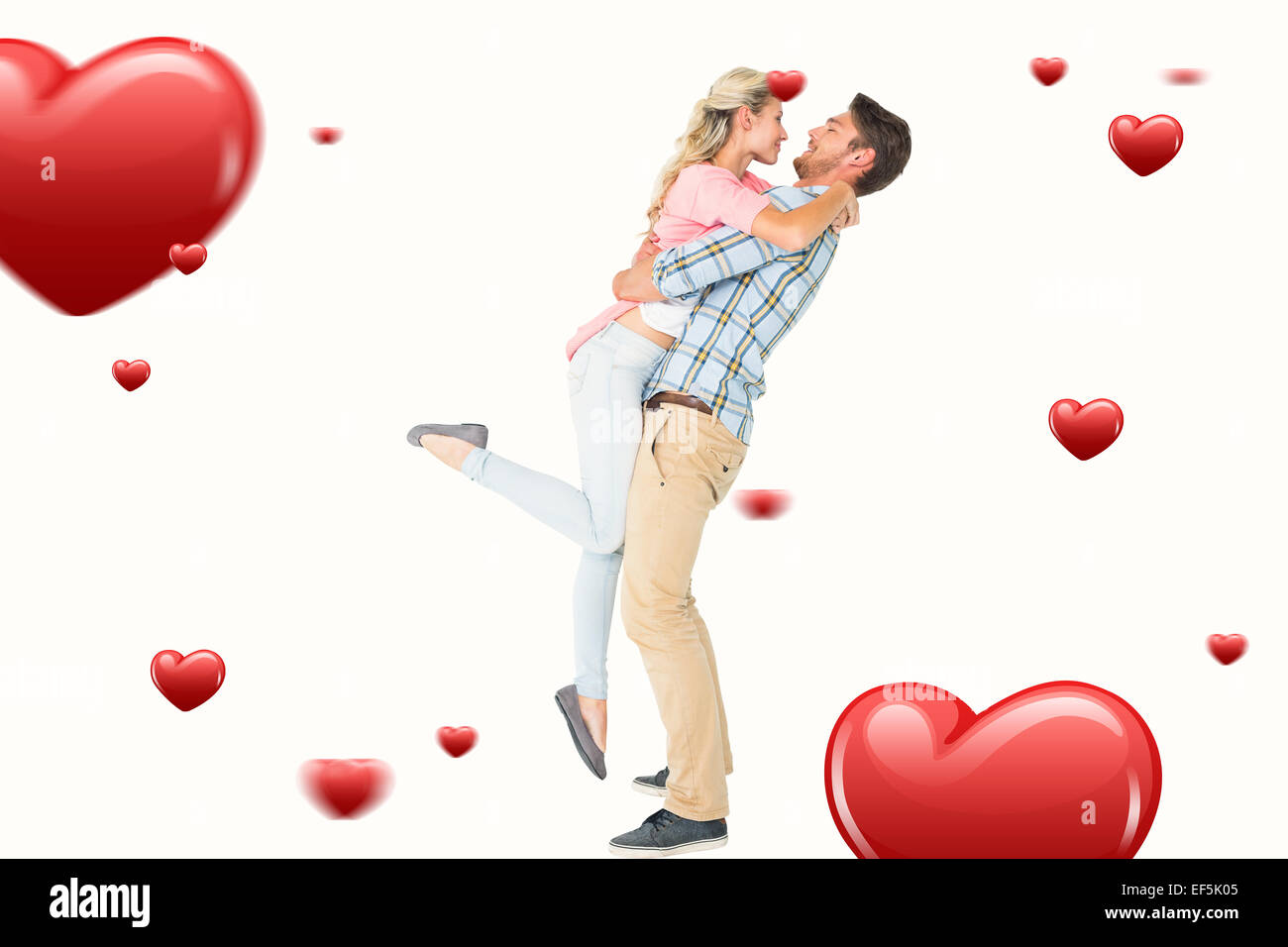 Lifting picking woman up hi-res stock photography and images - Alamy