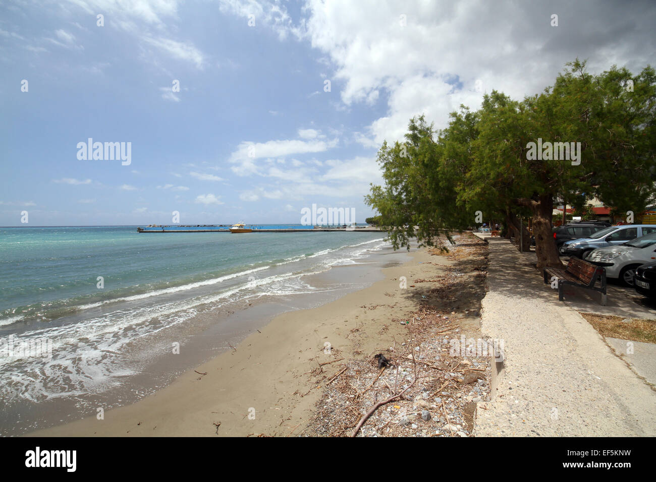 BEACH & JETTY PLAKIAS CRETE GREECE 29 April 2014 Stock Photo - Alamy