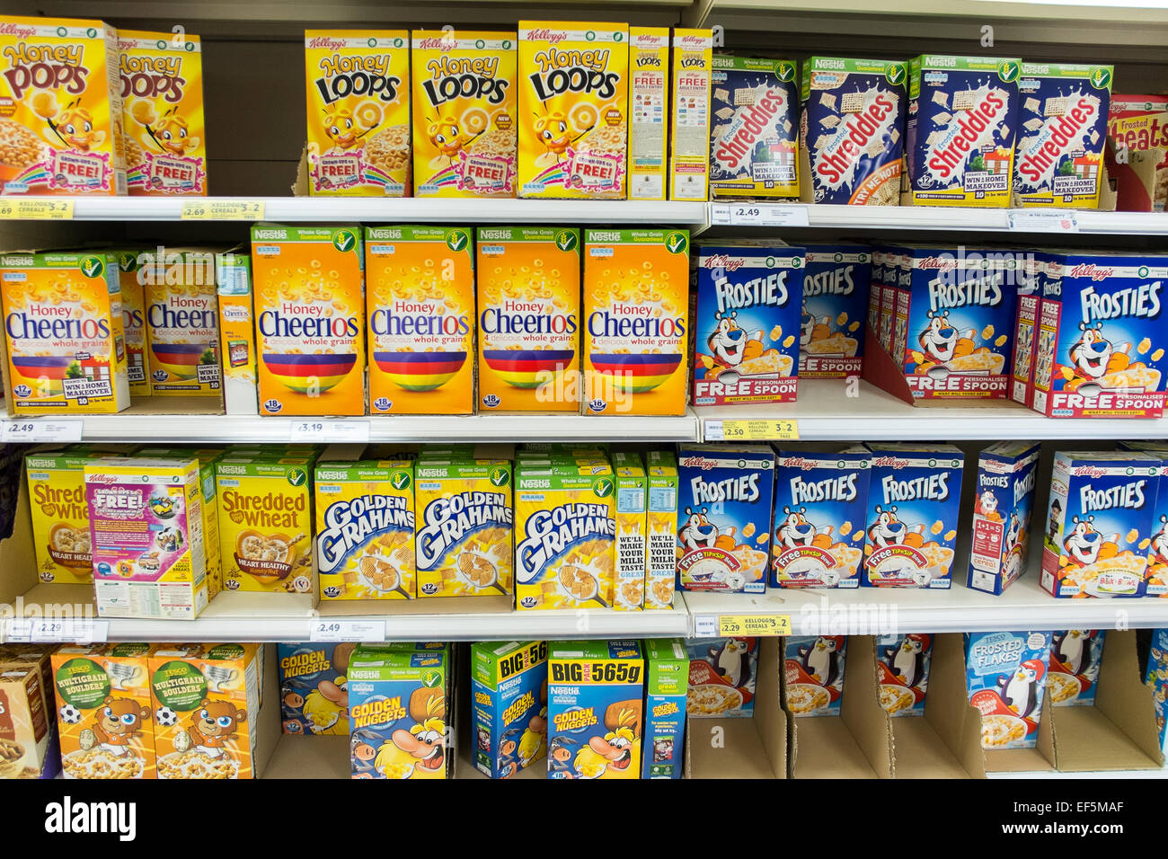 Cereals in a supermarket Stock Photo - Alamy
