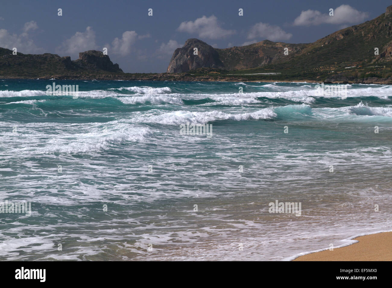 MEDITERRANEAN SEA & HIGH CLIFFS FALASARNA CRETE GREECE 30 April 2014 ...