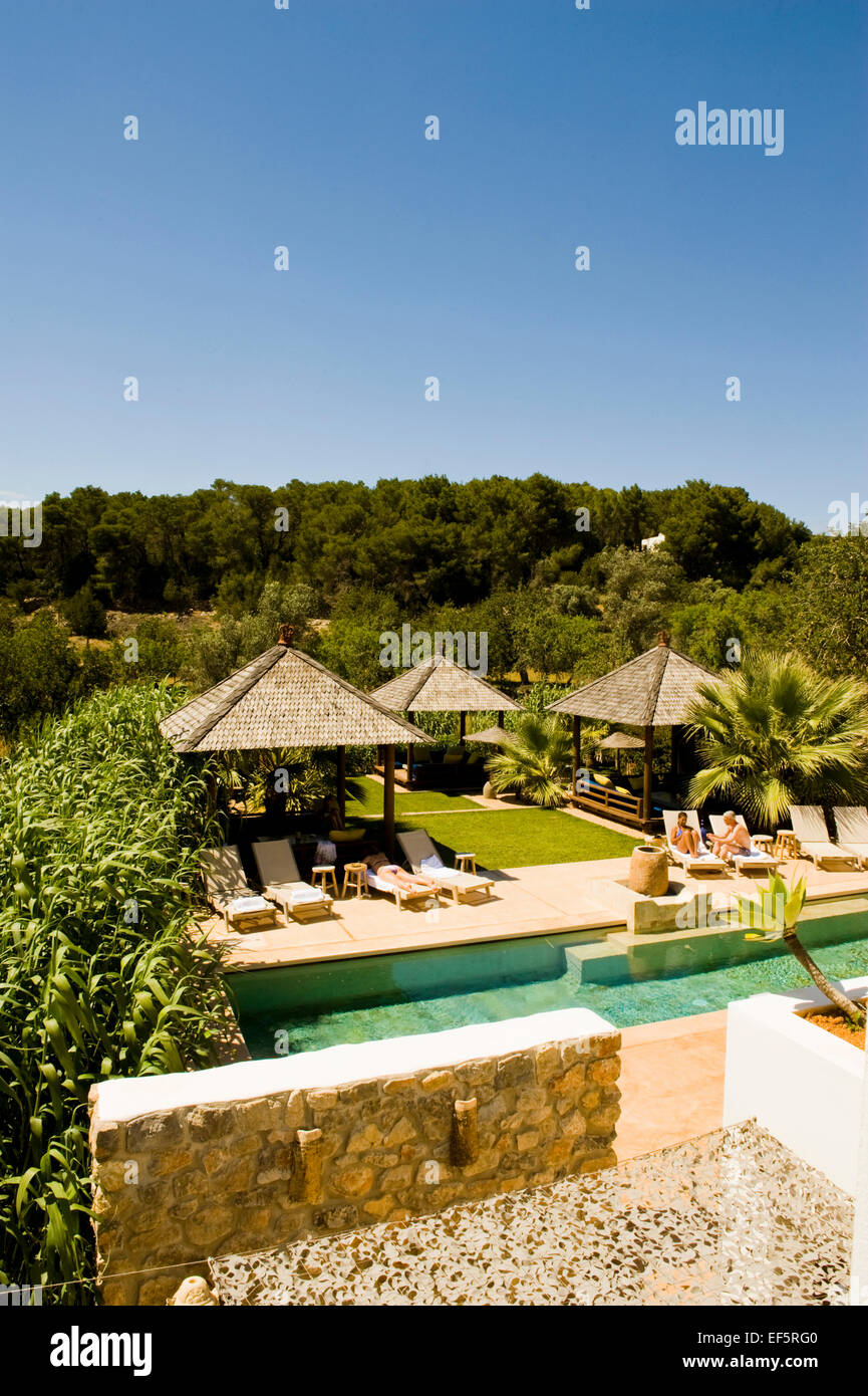 By the swimming pool, Ibiza, Spain Stock Photo - Alamy