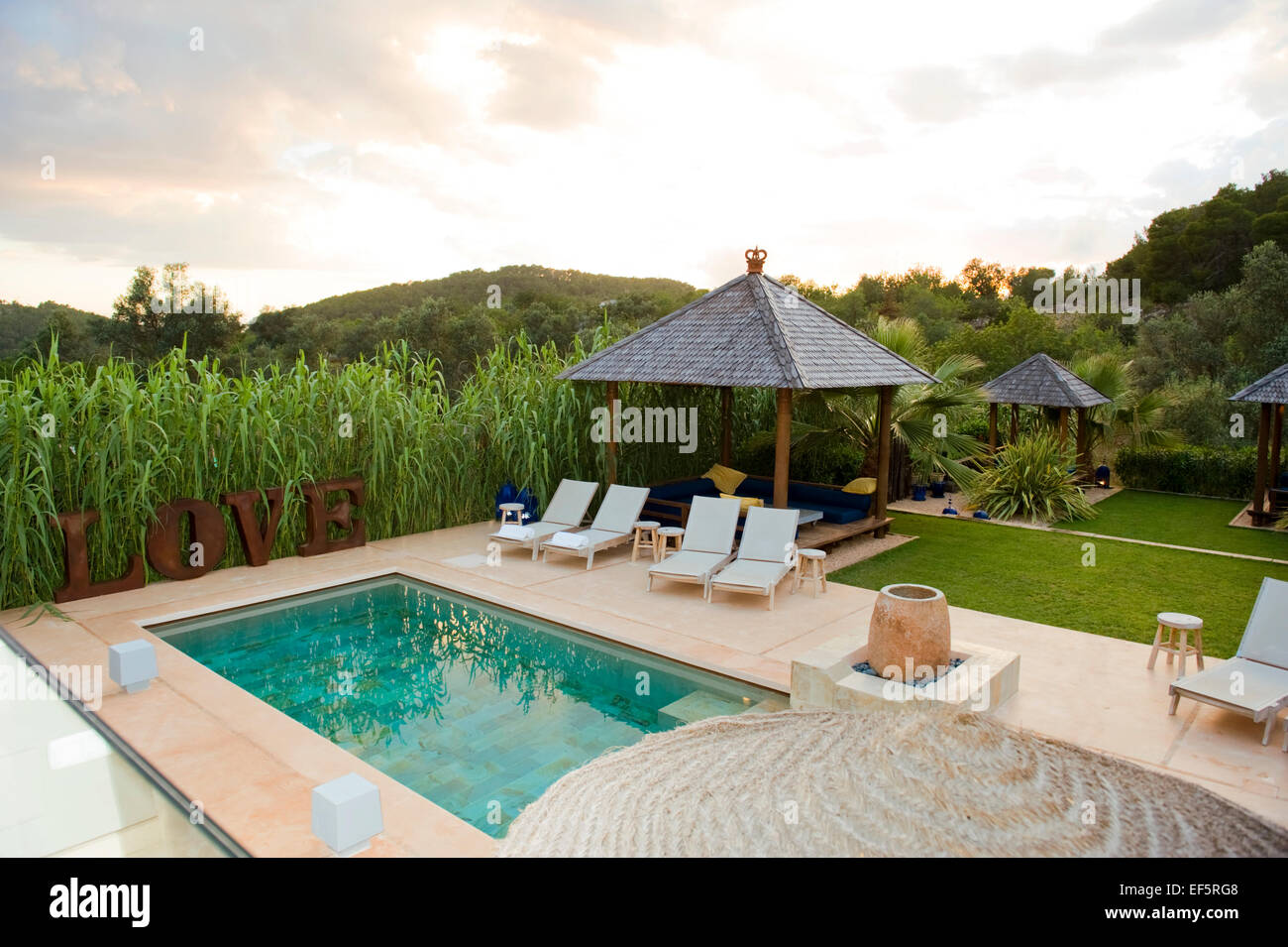 By the swimming pool, Ibiza, Spain Stock Photo - Alamy