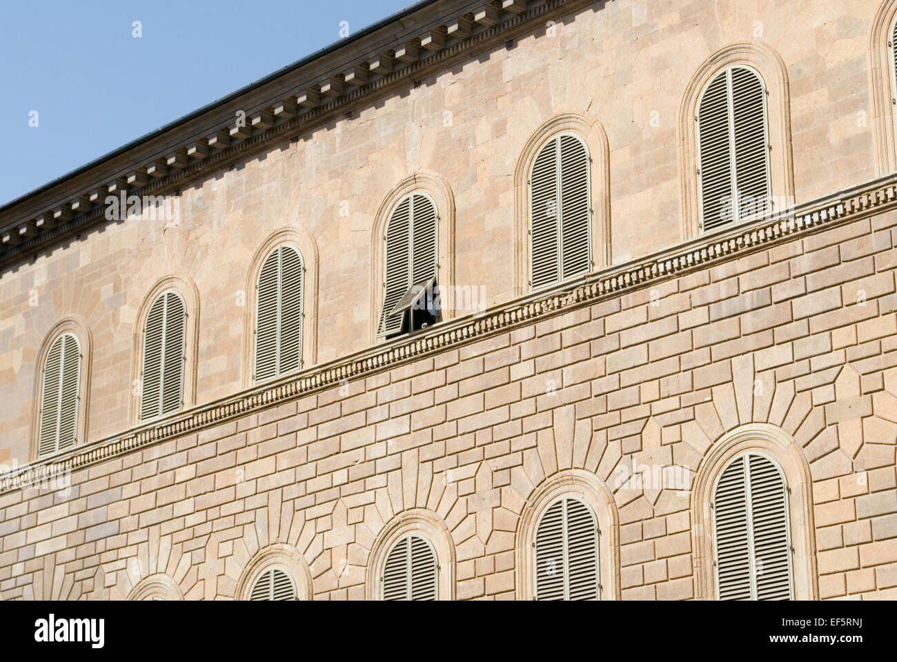 arched window of an historic palace in Florence, italy Stock Photo - Alamy