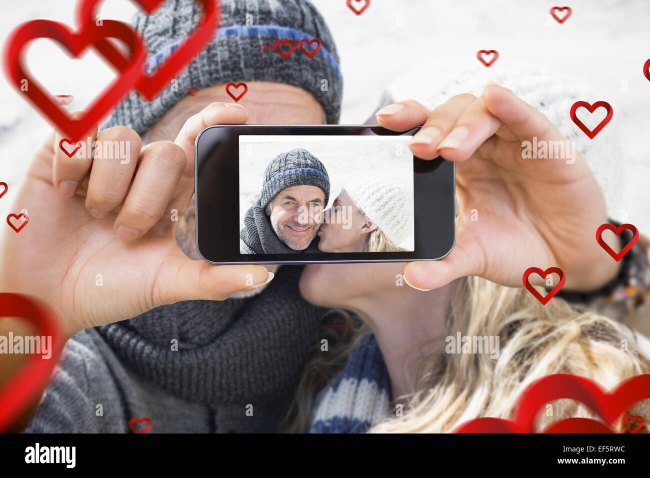 Composite image of valentines couple Stock Photo - Alamy