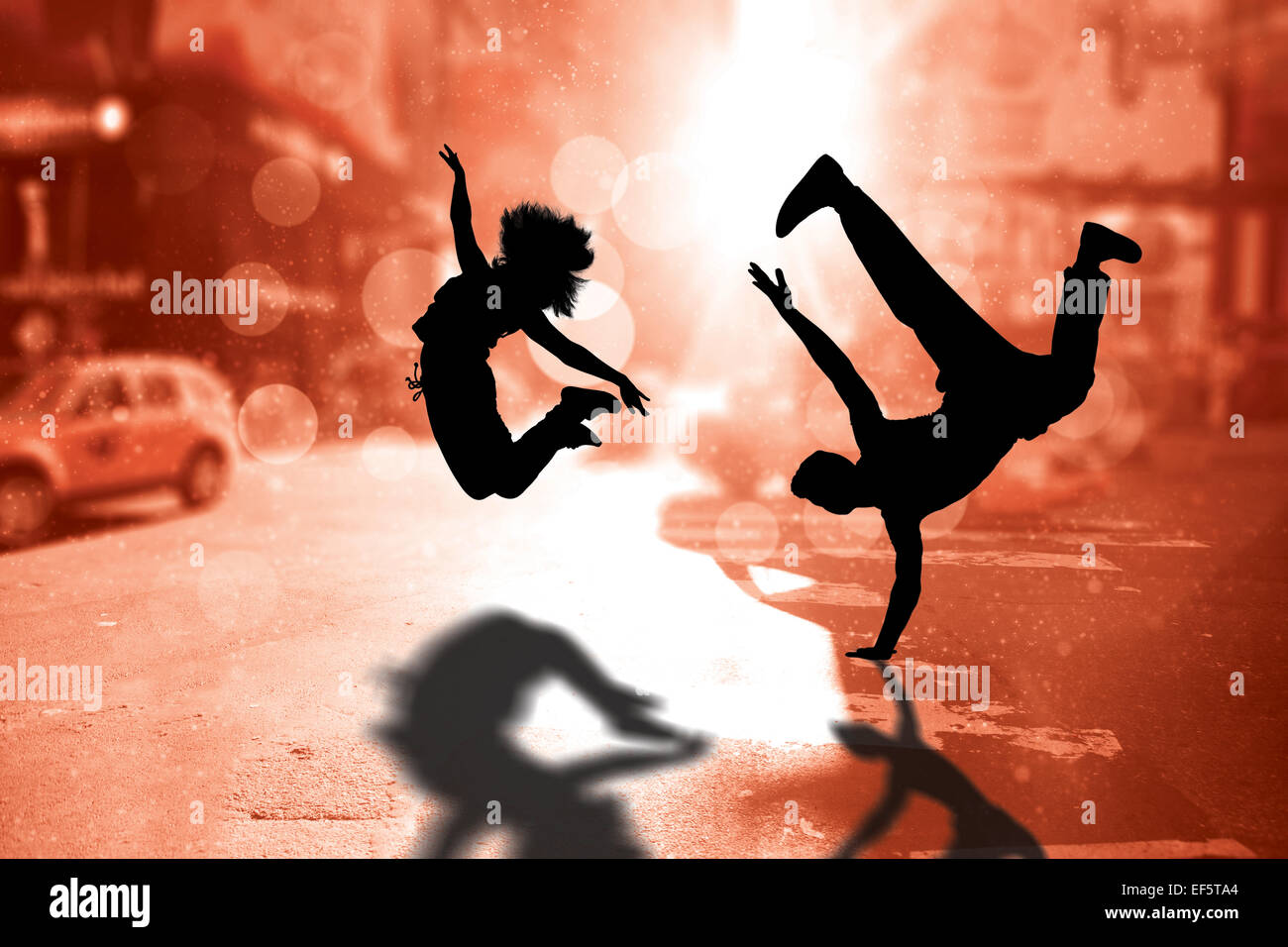Composite image of cool break dancer Stock Photo - Alamy