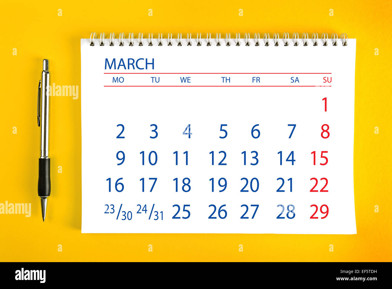 Calendar month march hi-res stock photography and images - Alamy
