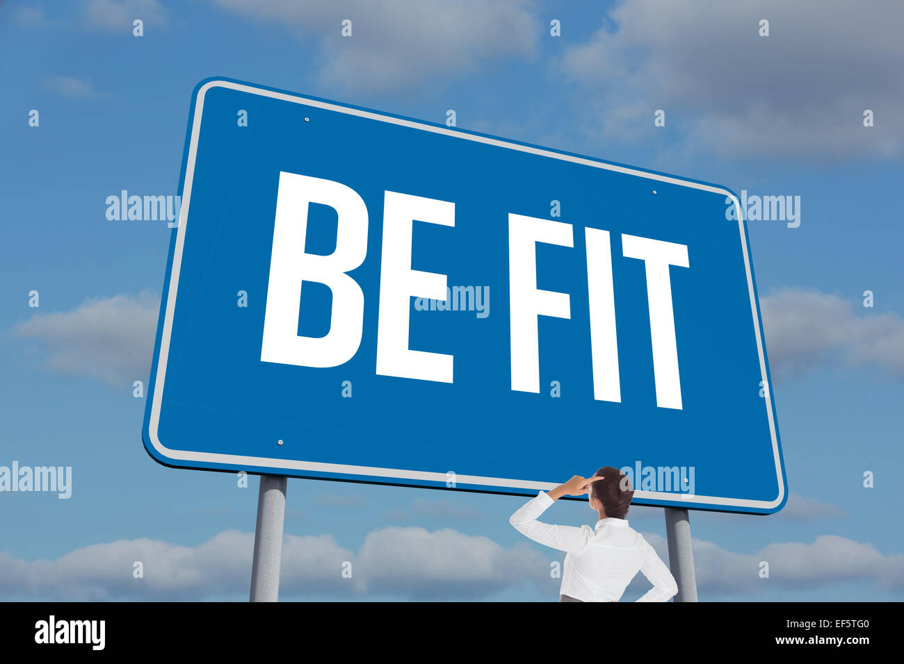 Be fit sign against sky Stock Photo - Alamy