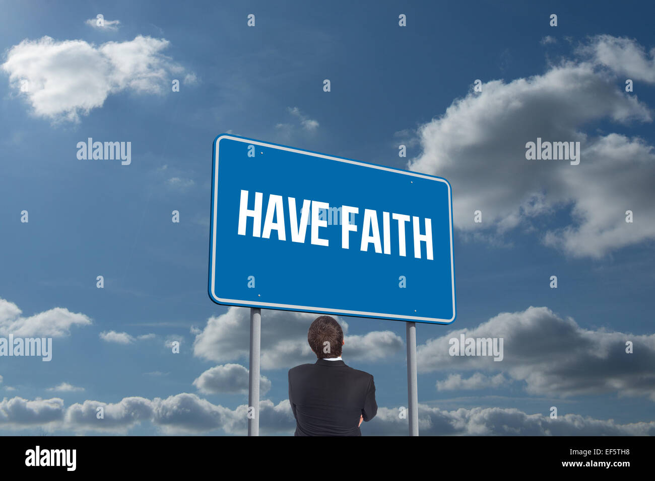 Have faith against sky and clouds Stock Photo - Alamy