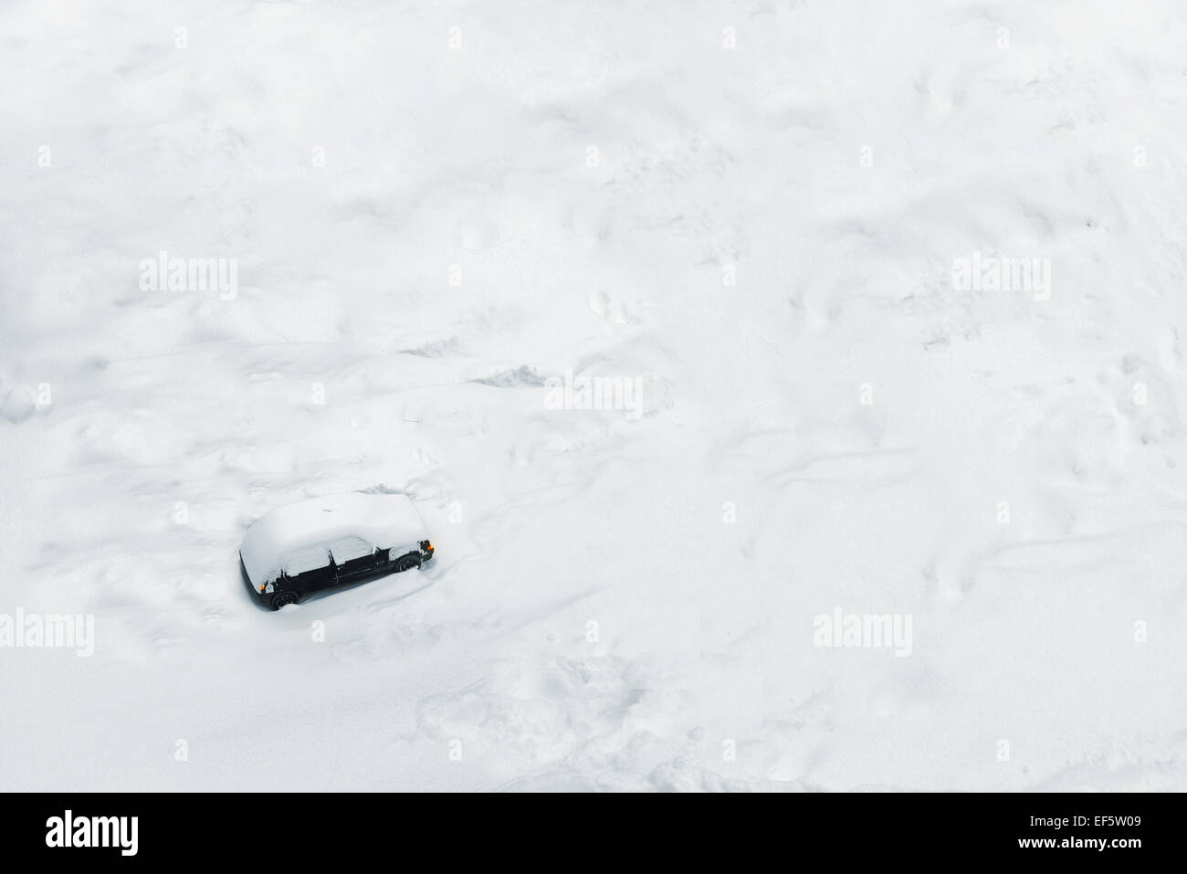 Car Trapped in Deep Snow Build-up after a Blizzard or Big Snow Storm ...
