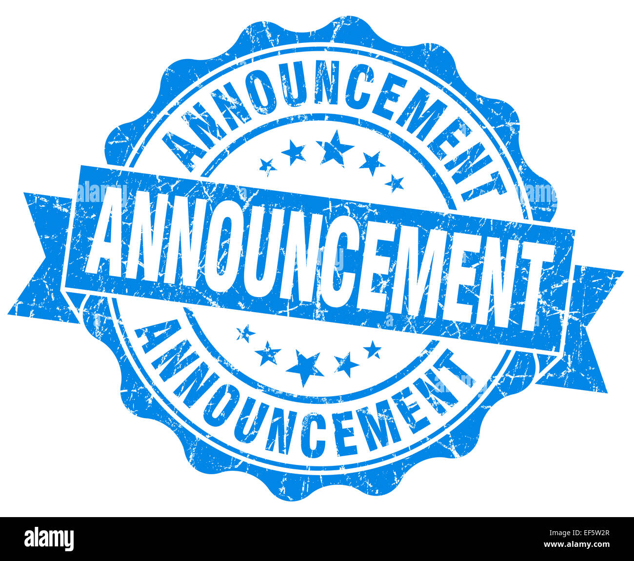 announcement blue vintage isolated seal Stock Photo - Alamy