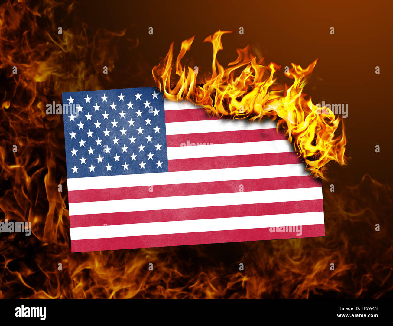 Burning flag stars stripes hi-res stock photography and images - Alamy