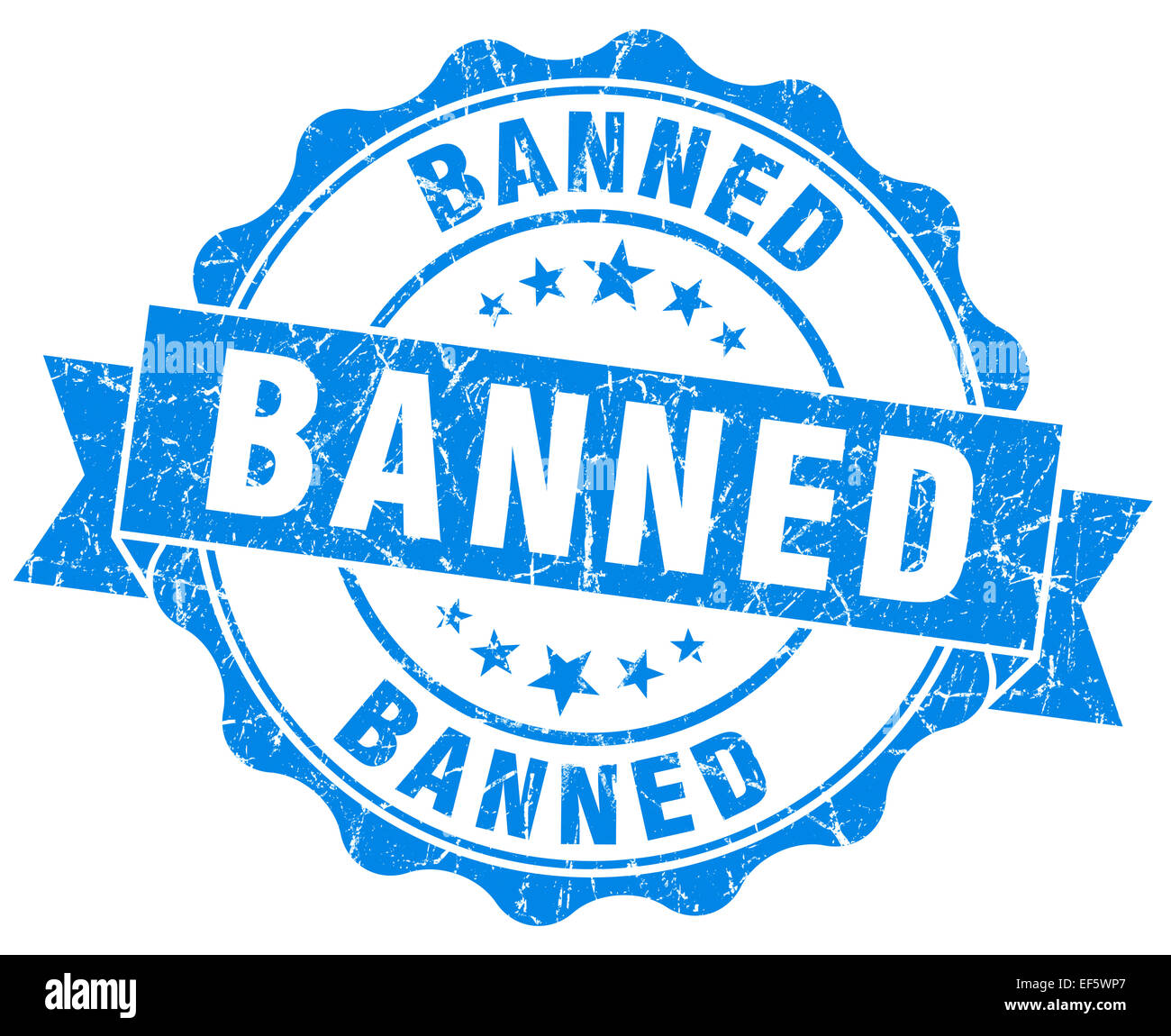 banned blue vintage isolated seal Stock Photo - Alamy