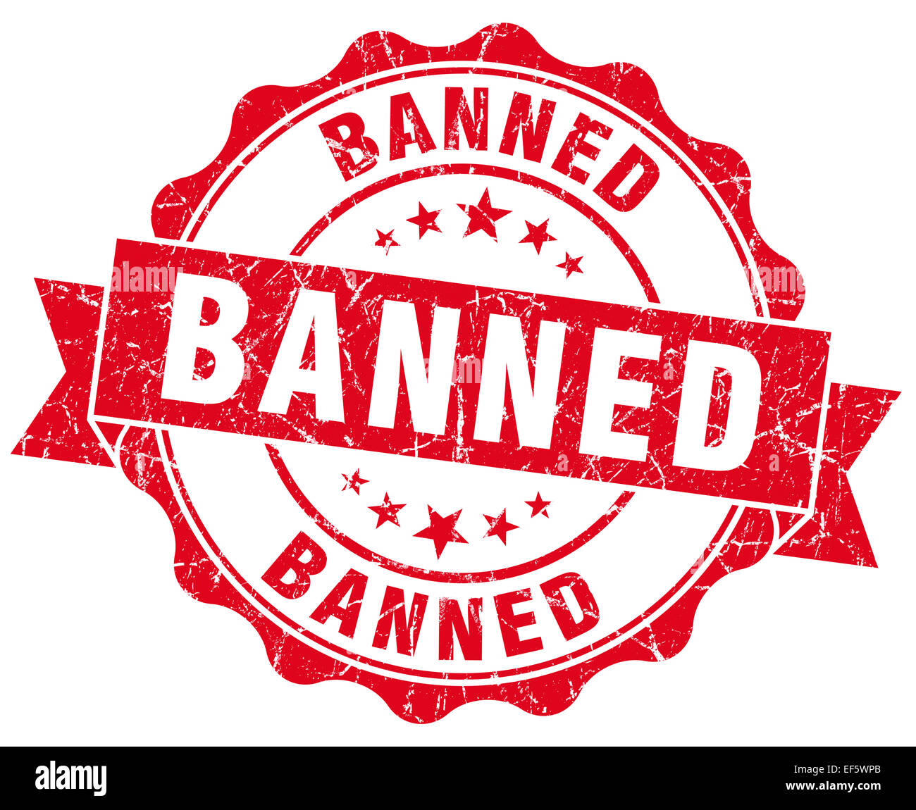 banned red vintage isolated seal Stock Photo - Alamy