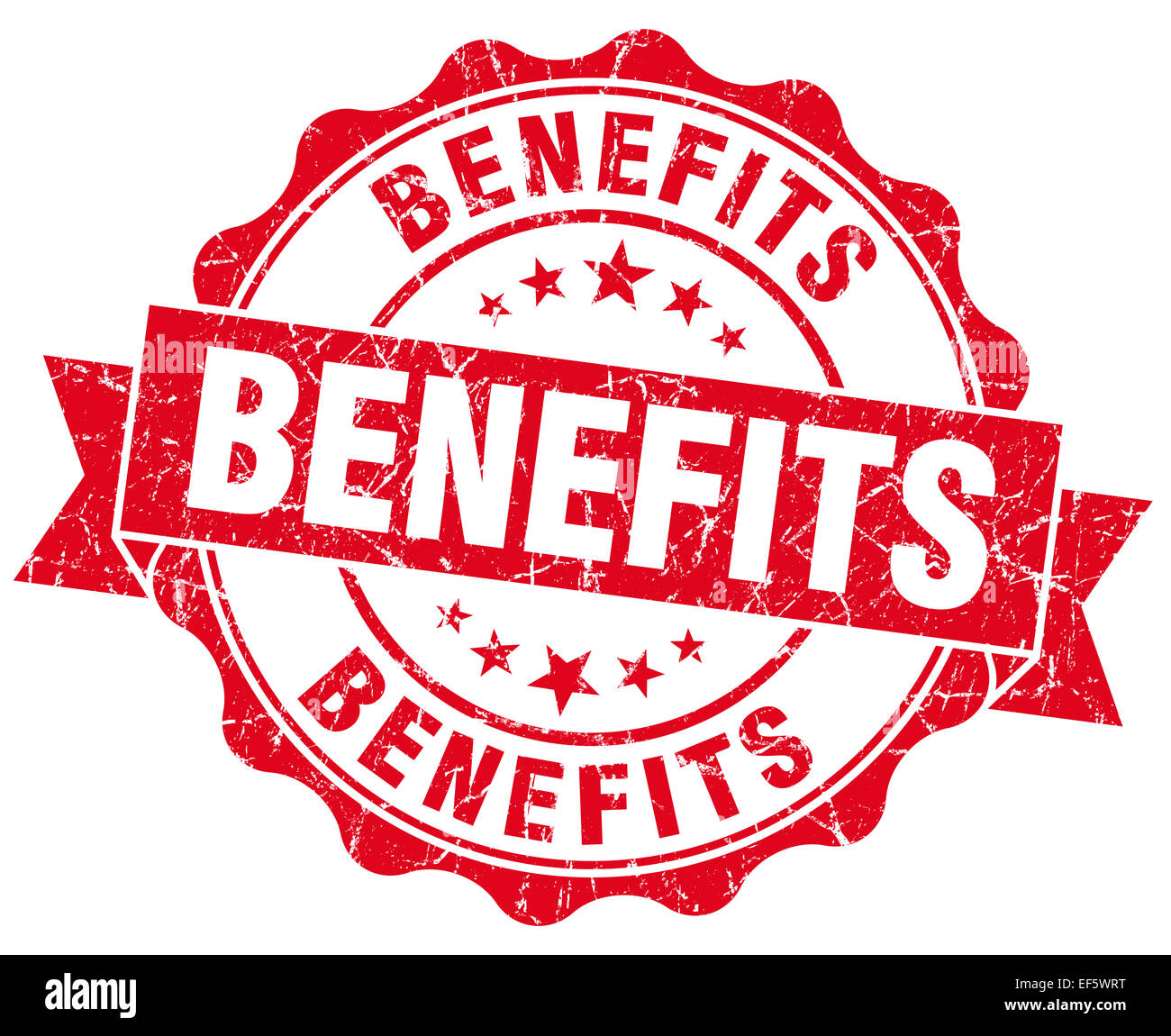 benefits red vintage isolated seal Stock Photo - Alamy