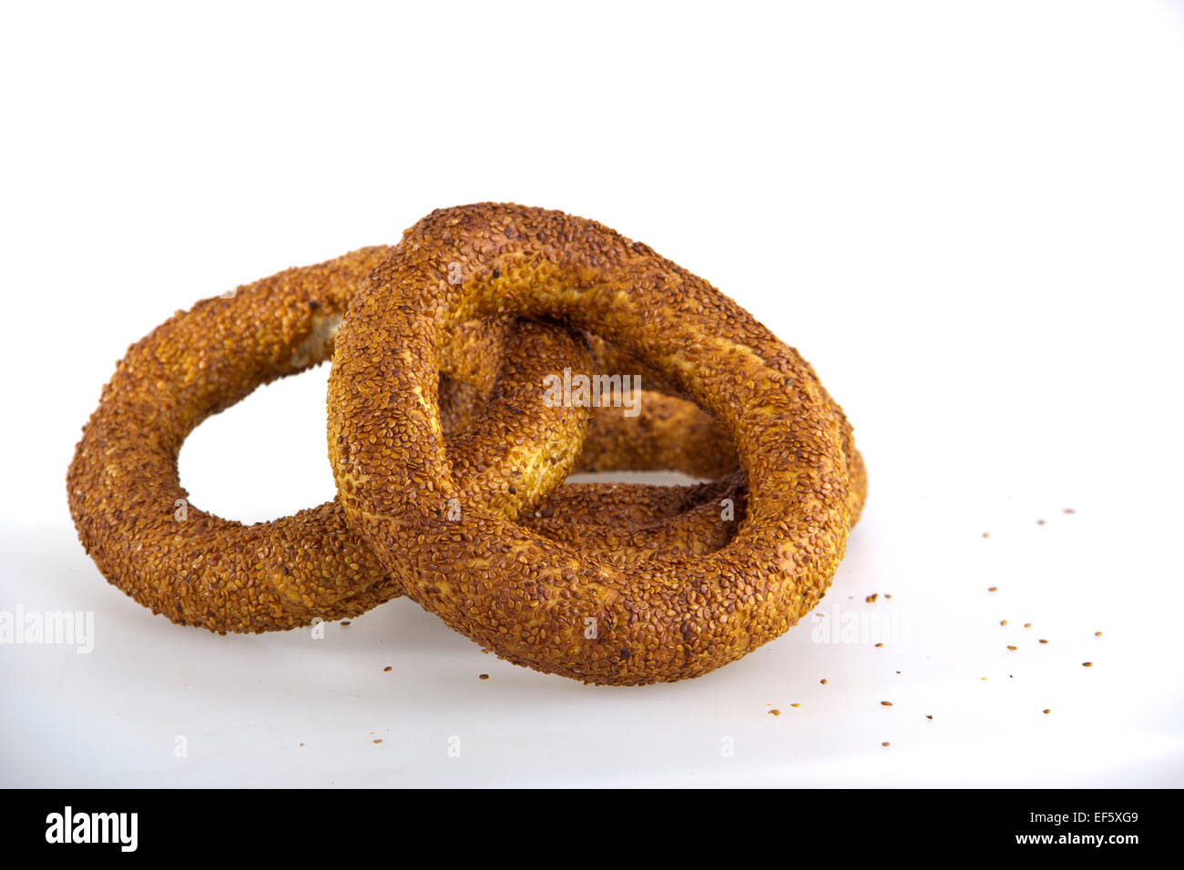 simit, Turkish breakfast isolated on white background Stock Photo - Alamy