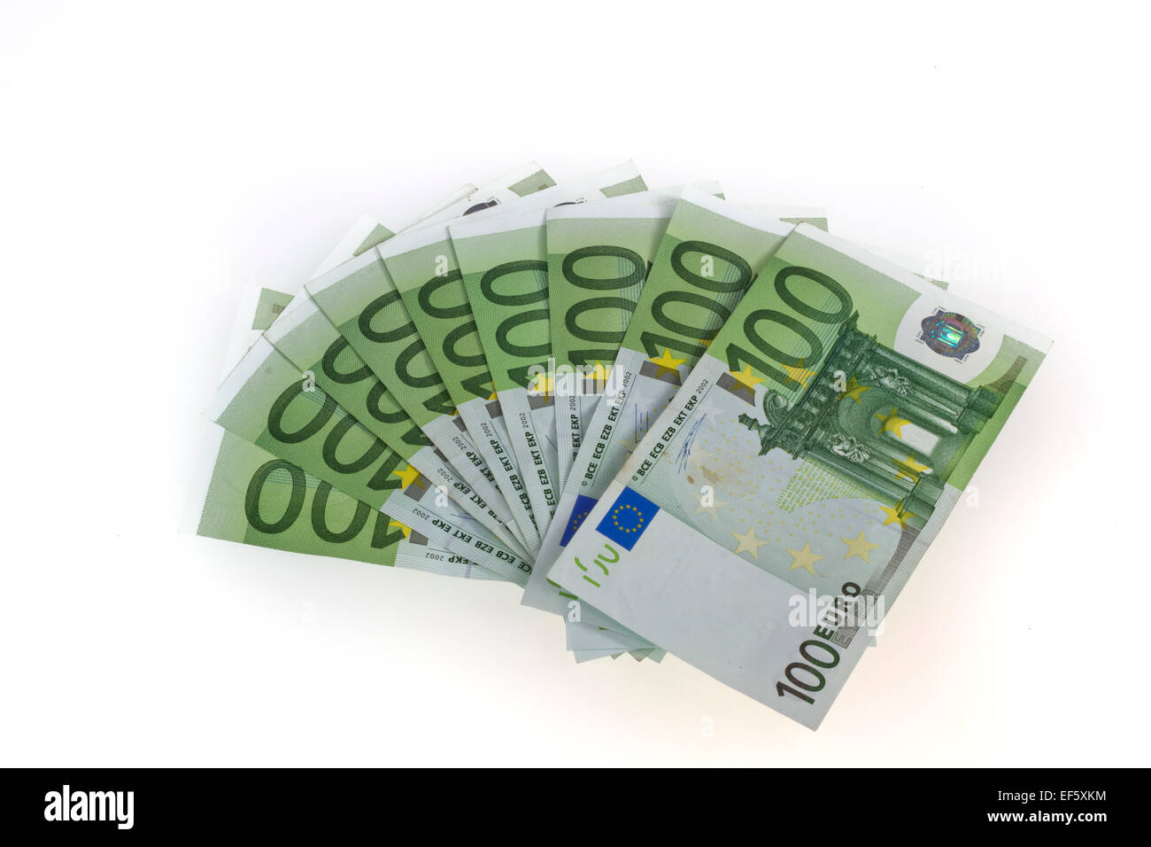 euro banknotes fan isolated on white background Stock Photo - Alamy