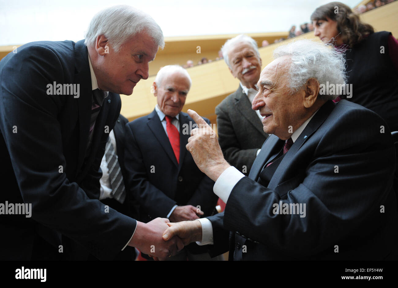 Munich, Germany. 27th Jan, 2015. Premier of Bavaria Horst Seehofer (L ...