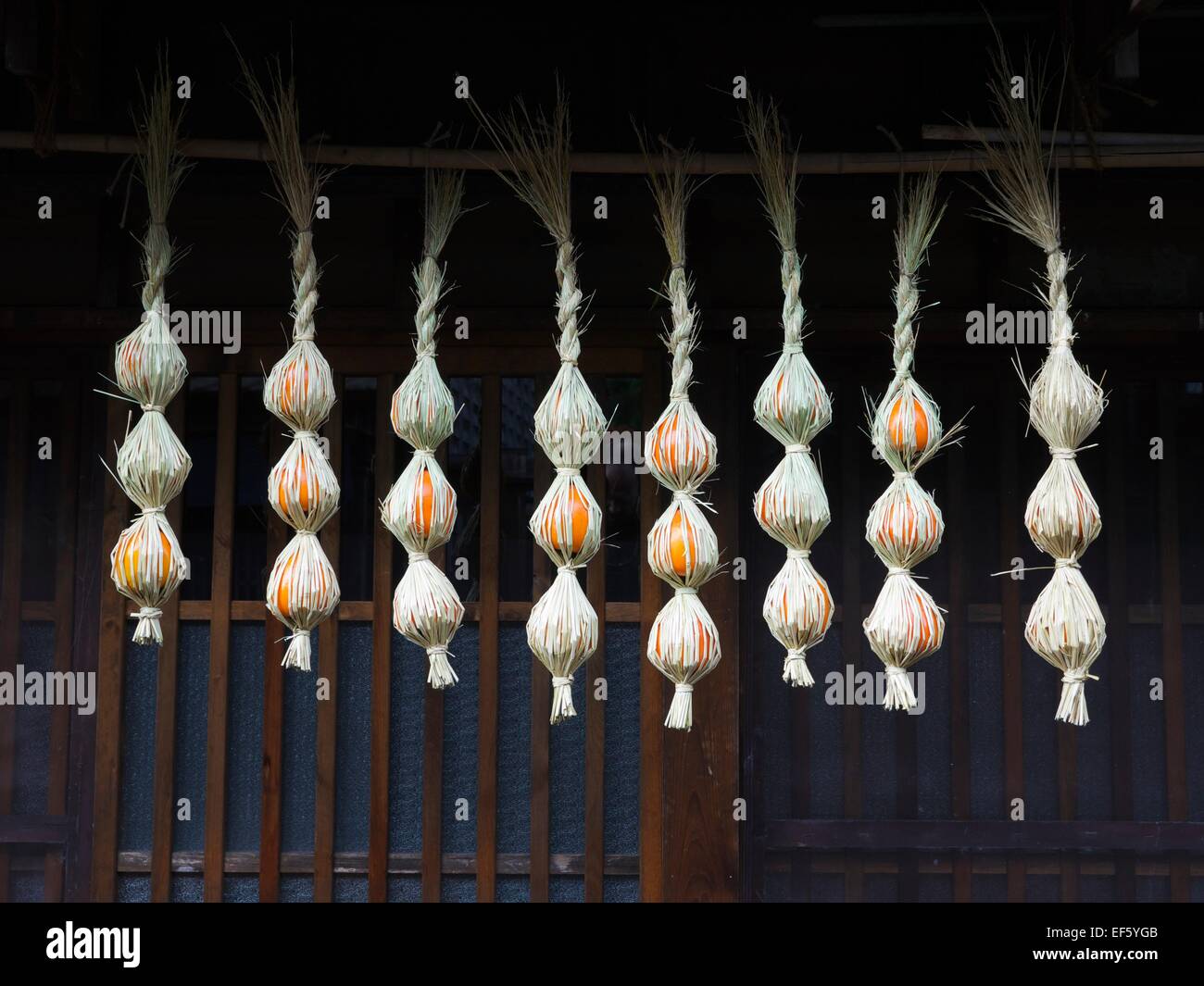 Persimmons Hanging in Front of Japanese House Stock Photo - Alamy