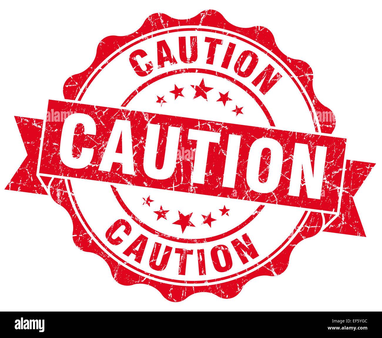 caution red vintage isolated seal Stock Photo - Alamy