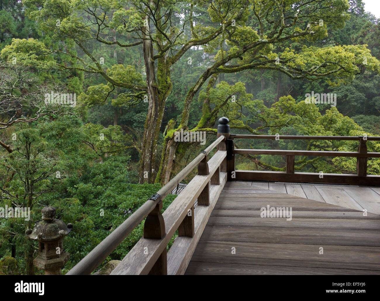 Balcony at Engyoji Buddhist Temple in Japan Stock Photo - Alamy