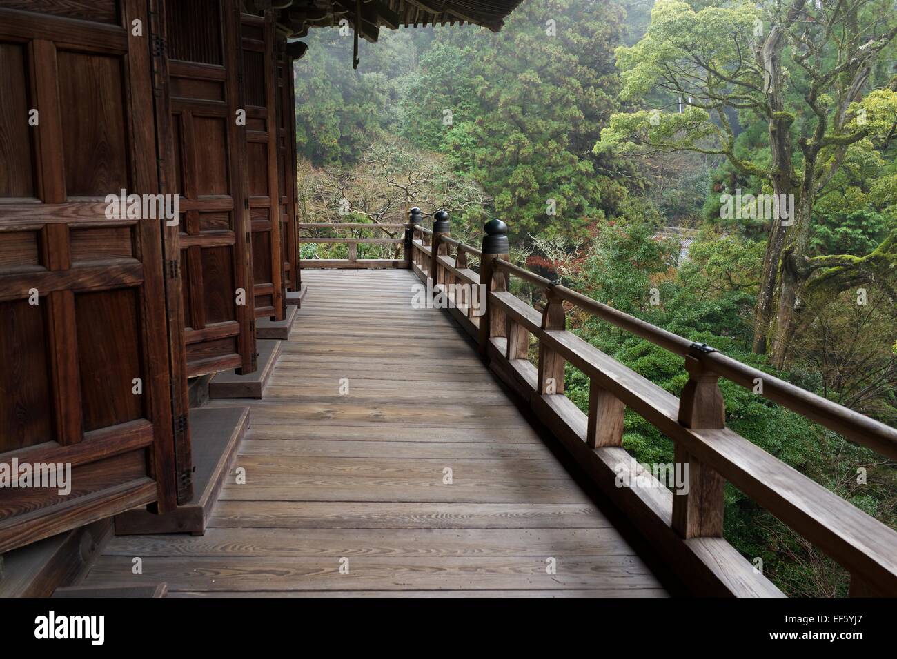 Balcony at Engyoji Buddhist Temple in Japan Stock Photo - Alamy