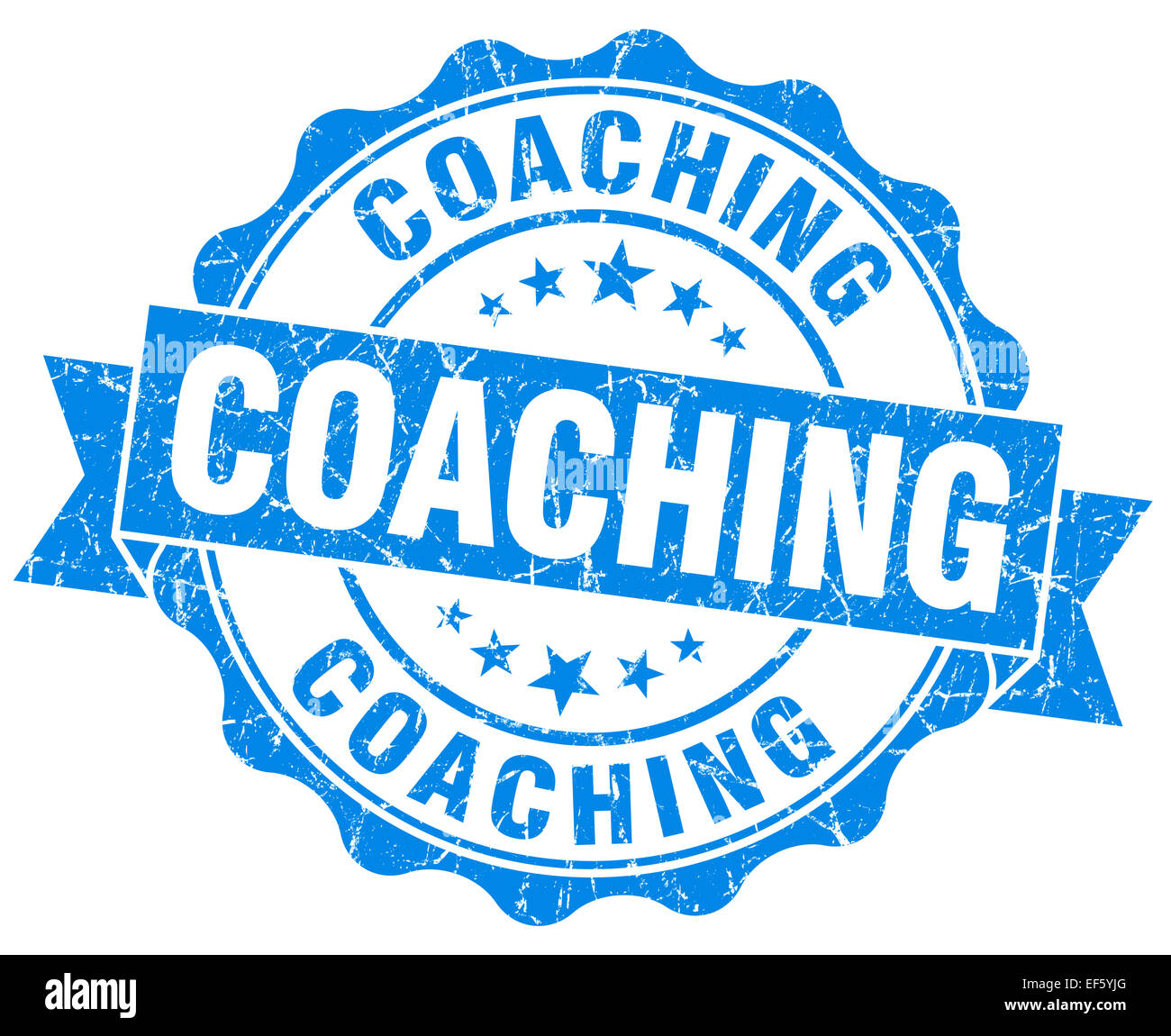 coaching blue vintage isolated seal Stock Photo - Alamy