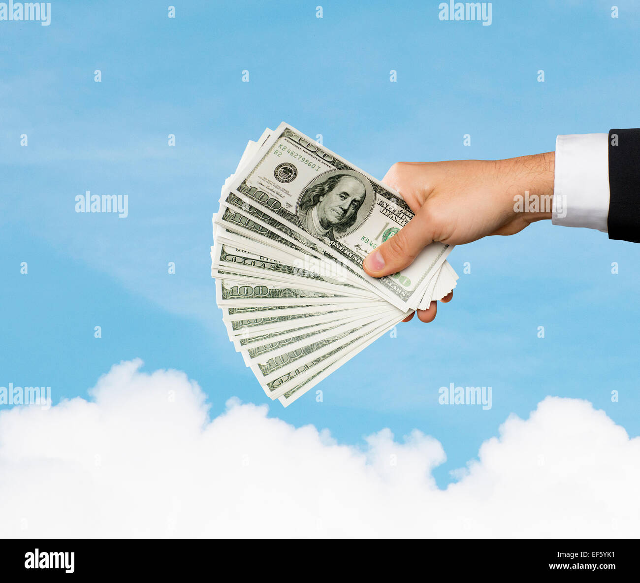close up of male hand holding dollar cash money Stock Photo - Alamy