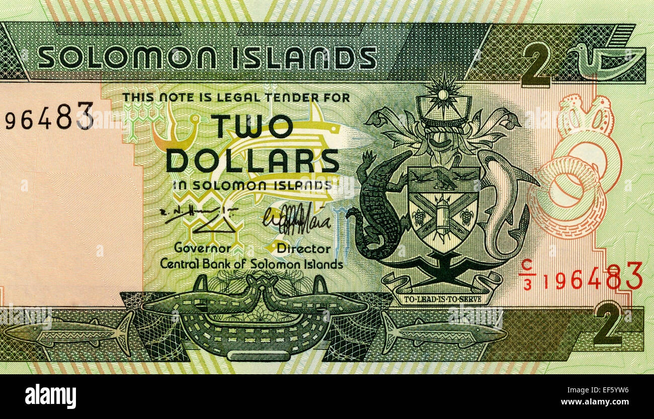 Solomon Islands 2 Two Dollar Bank Note Stock Photo - Alamy