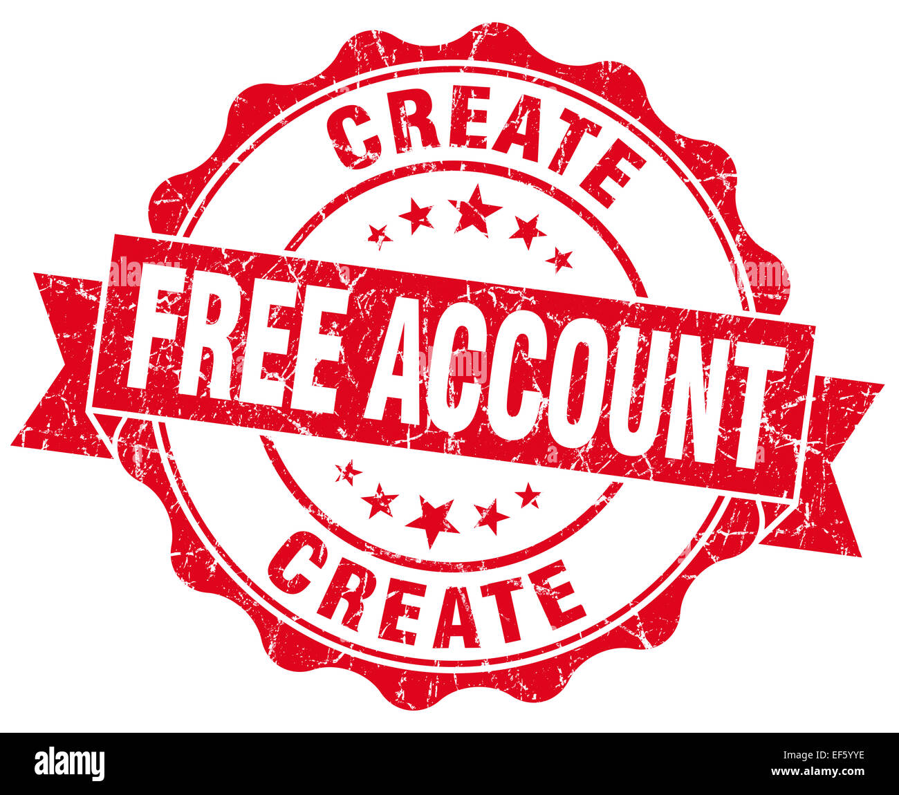 create free account red vintage isolated seal Stock Photo - Alamy
