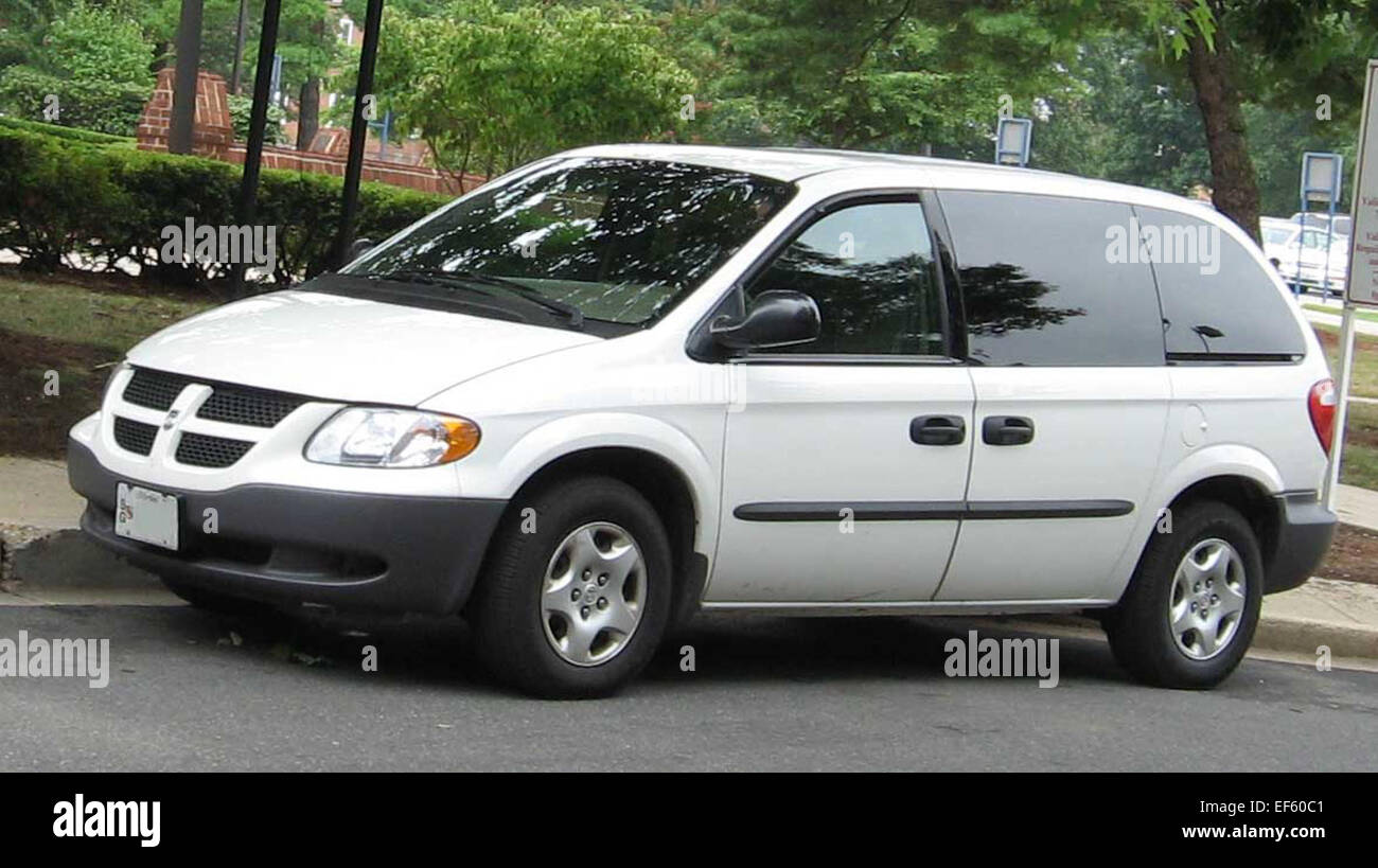 White Dodge Mini Van