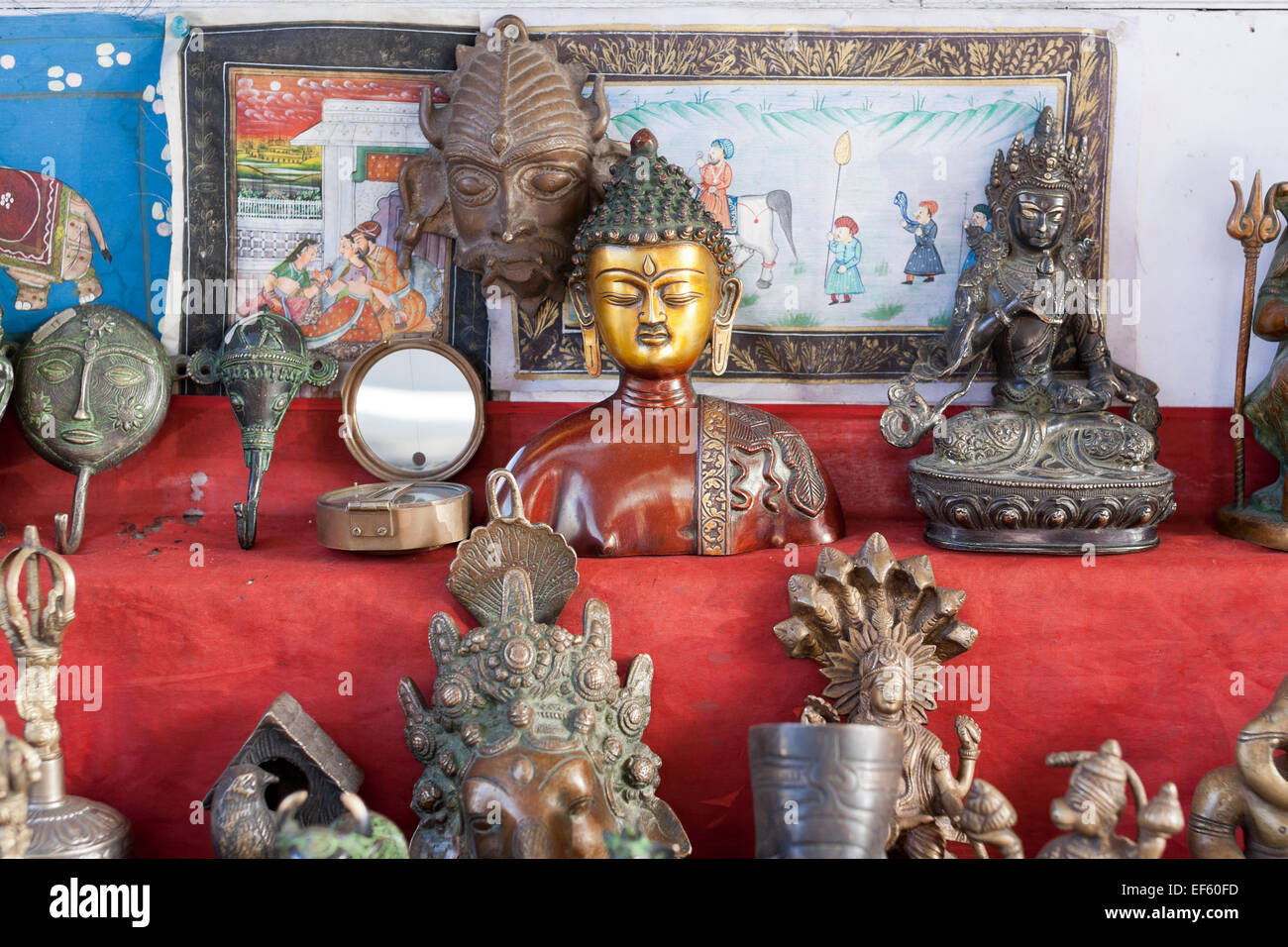 Leh, Ladakh, India. Tibetan Buddhist artifacts for sale in the Tibetan ...