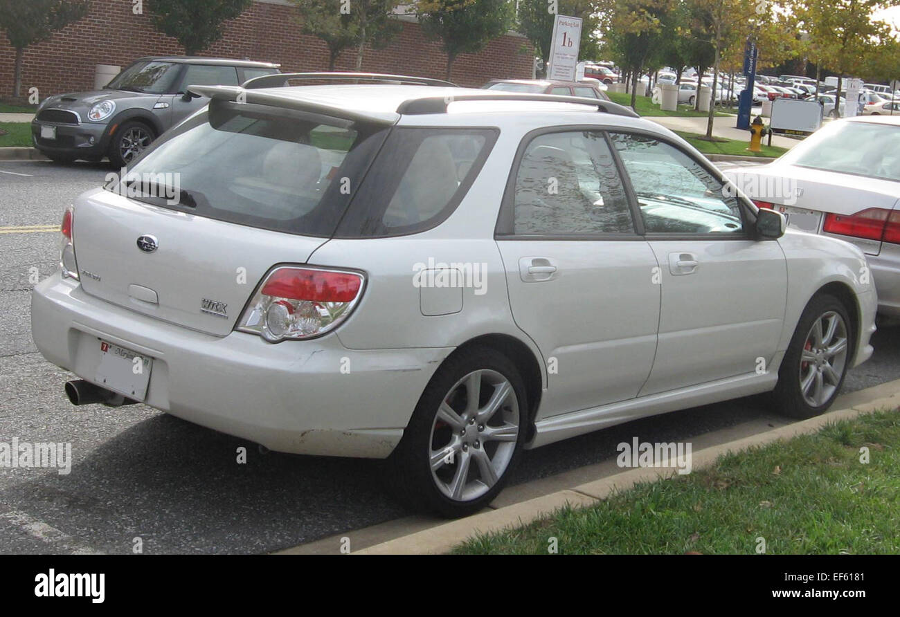 06 07 Subaru WRX wagon rear Stock Photo - Alamy