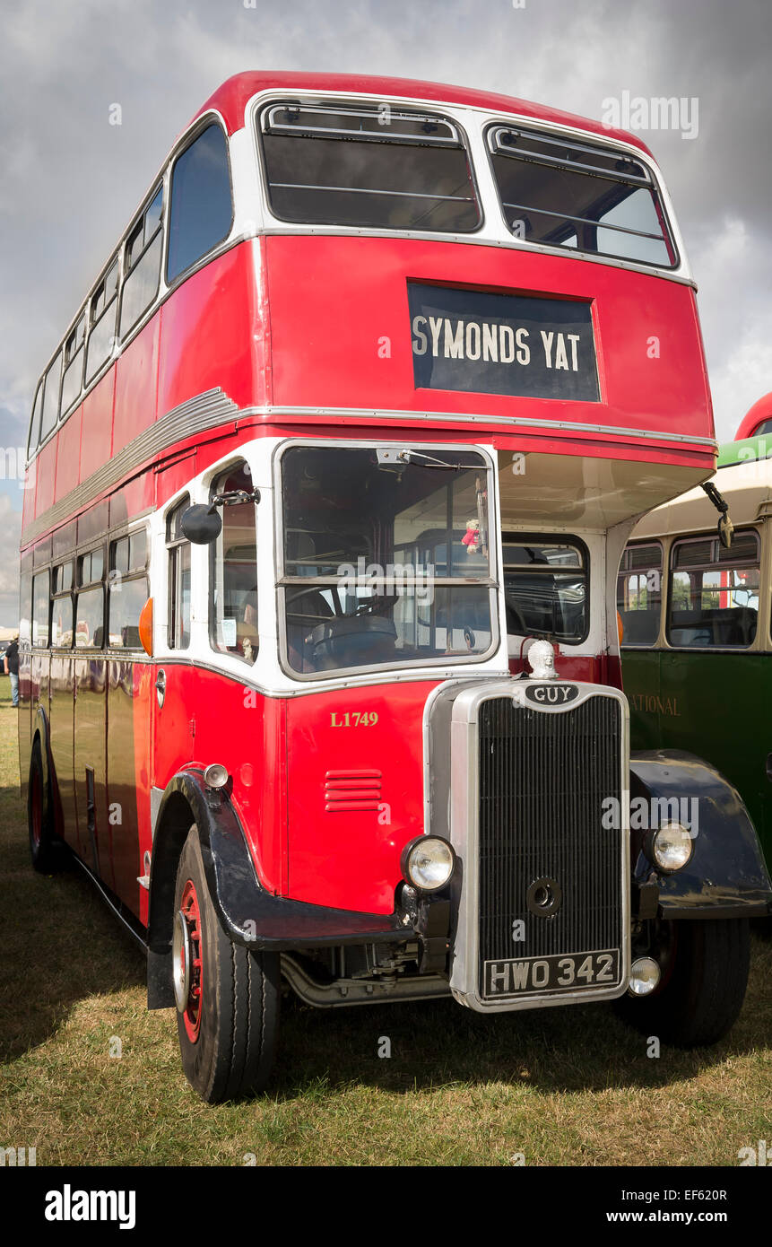 Preserved red omnibus from 1940s at an English show Stock Photo - Alamy