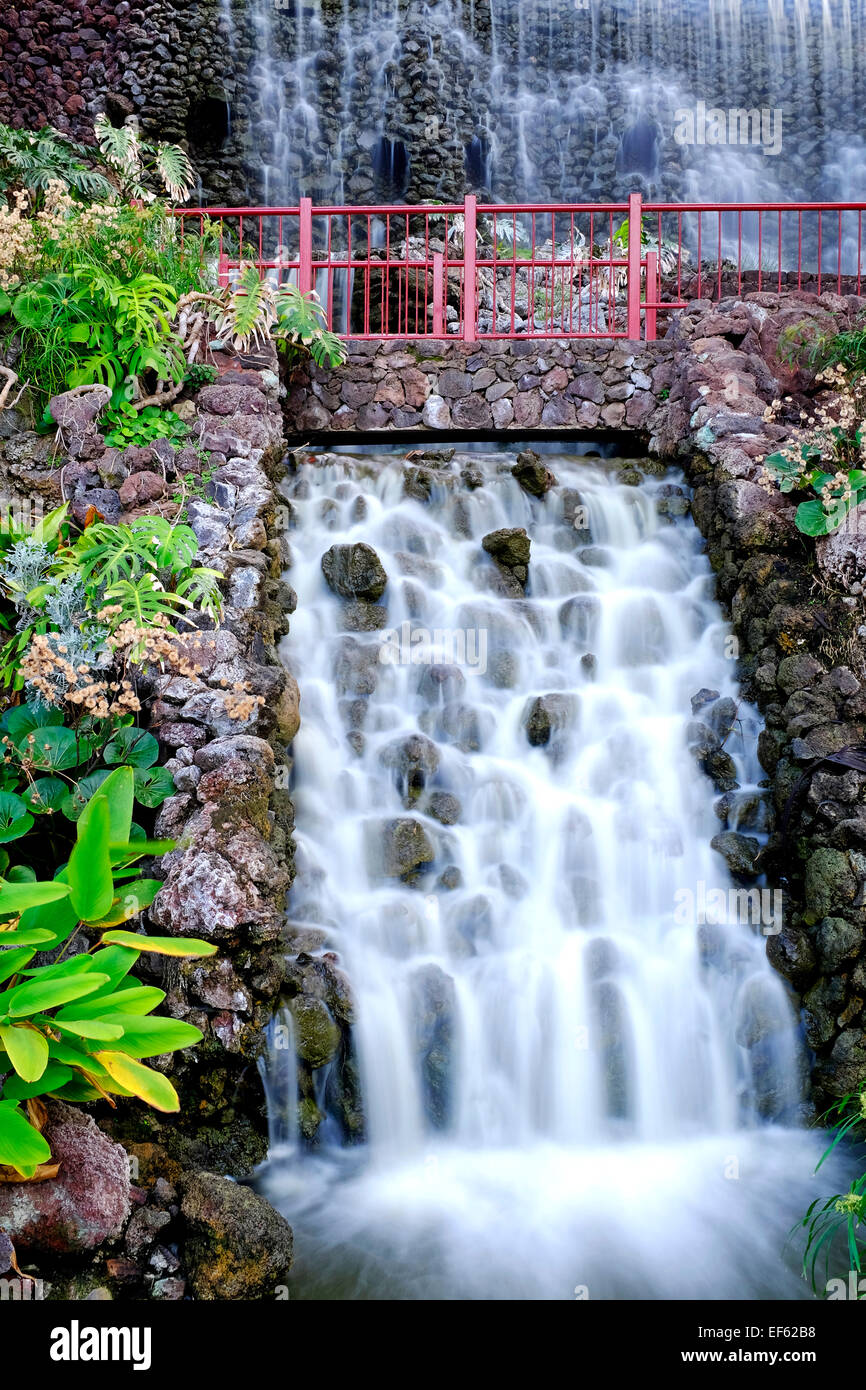 Waterfall in Parque Taoro, Puerto de la Cruz, Tenerife, Canary Islands ...