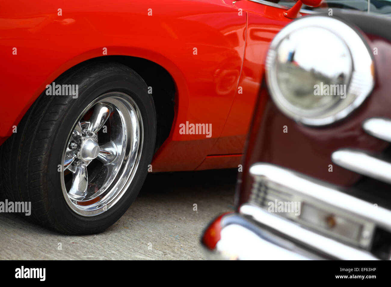 Color vertical shot of a vintage car's wheel Stock Photo - Alamy