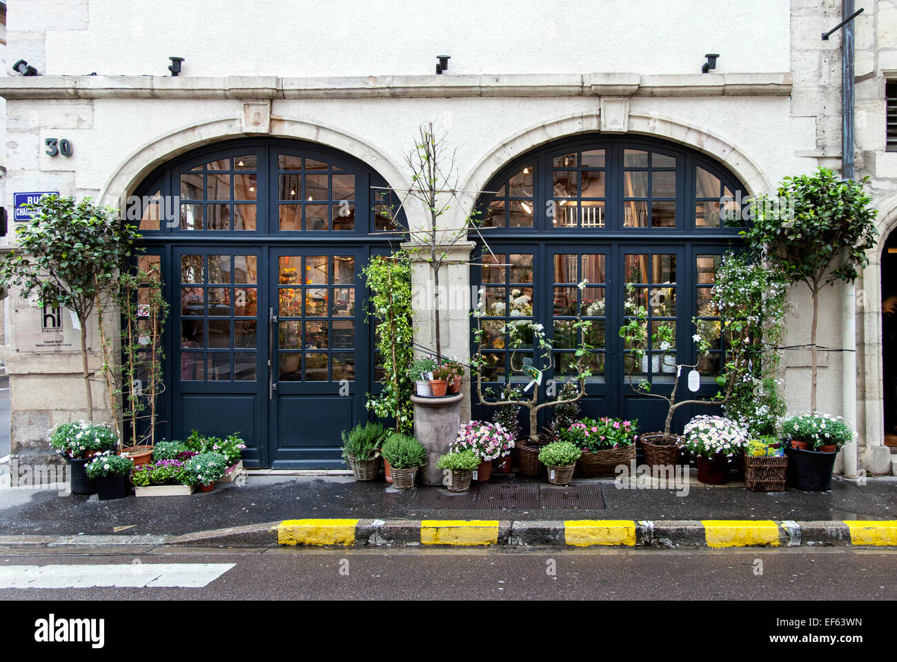 Front of flower shop in the Burgundy region of France Stock Photo - Alamy
