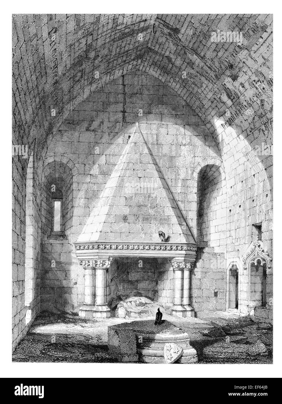 1852 Borthwick Castle medieval Scottish Borders fortification North ...