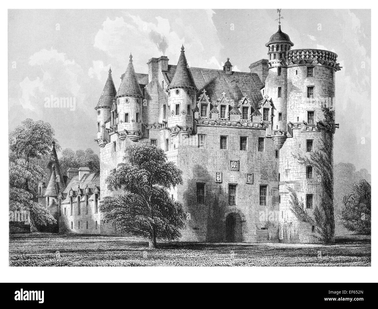 1852 Z-plan Castle Fraser Mar Kemnay Aberdeenshire Stock Photo - Alamy