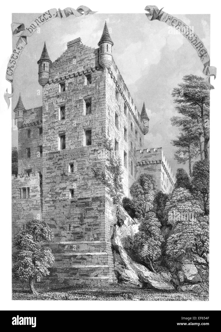 1852 Castle Huntly Perthshire Now HM Prison Dundee Carse Gowrie, Perth ...