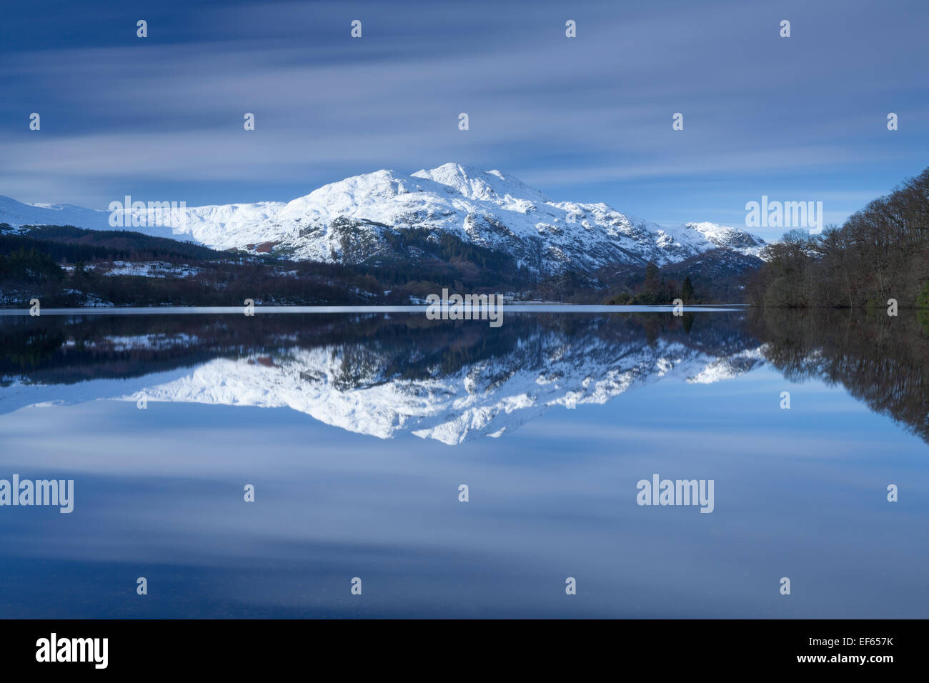 Loch Achray and Ben Venue, the Trossachs, near Callander, Stirling ...