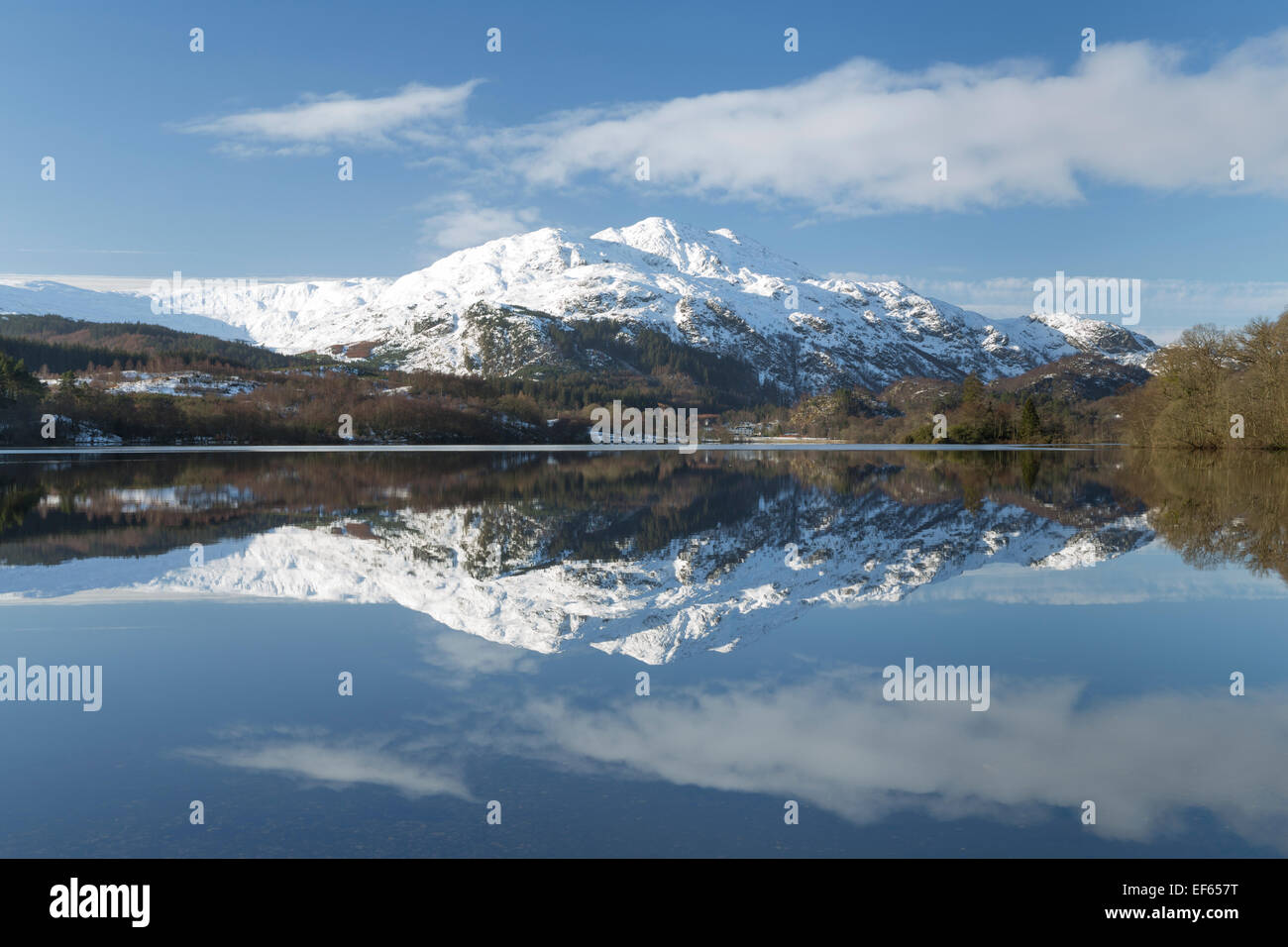 Loch Achray and Ben Venue, the Trossachs, near Callander, Stirling ...